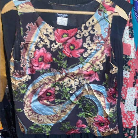 mark singer | Tops | Vintage 9s Mark Singer Silk Blend Pink And Black ...